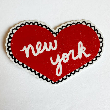New York Glitter Heart Sticker – NYC CityStore